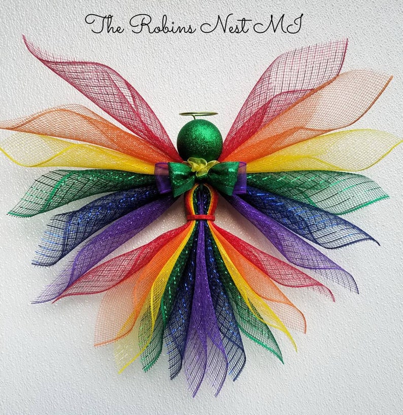 Pride Wreath Rainbow Angel Pride Month Front Door Decor - Etsy
