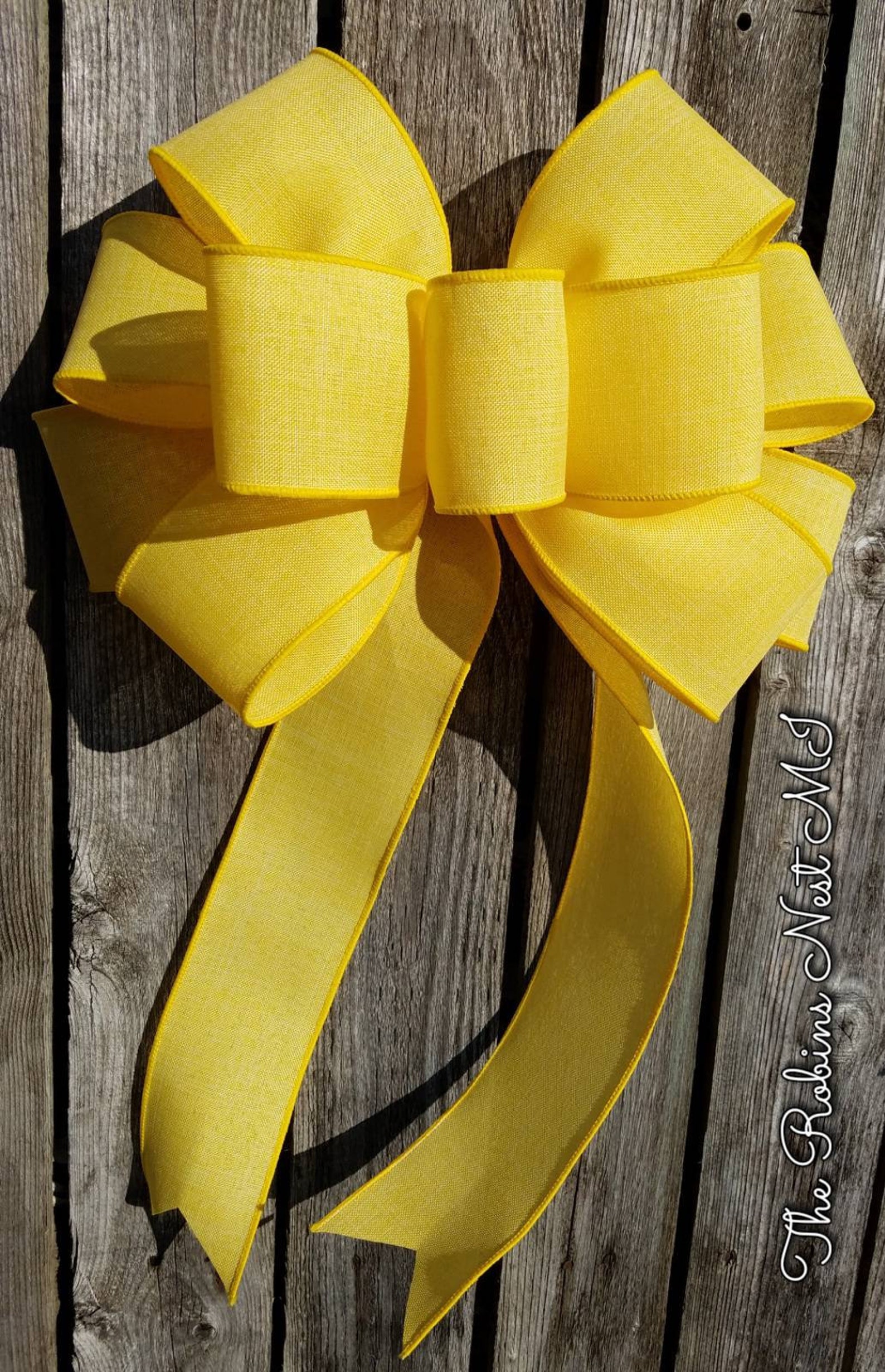 Yellow Bow Burlap Bows Deployment Ribbon Bow Wedding Bow | Etsy