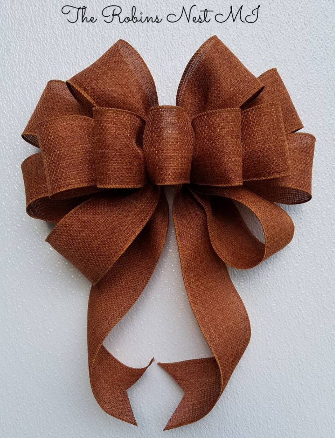 Orange Rust Bows, Copper Burlap Bows, Wedding Decor, Church Pew Bows ...