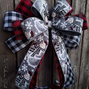 Buffalo Check Bow Christmas Tree Topper Bow Wreath Bows Red - Etsy