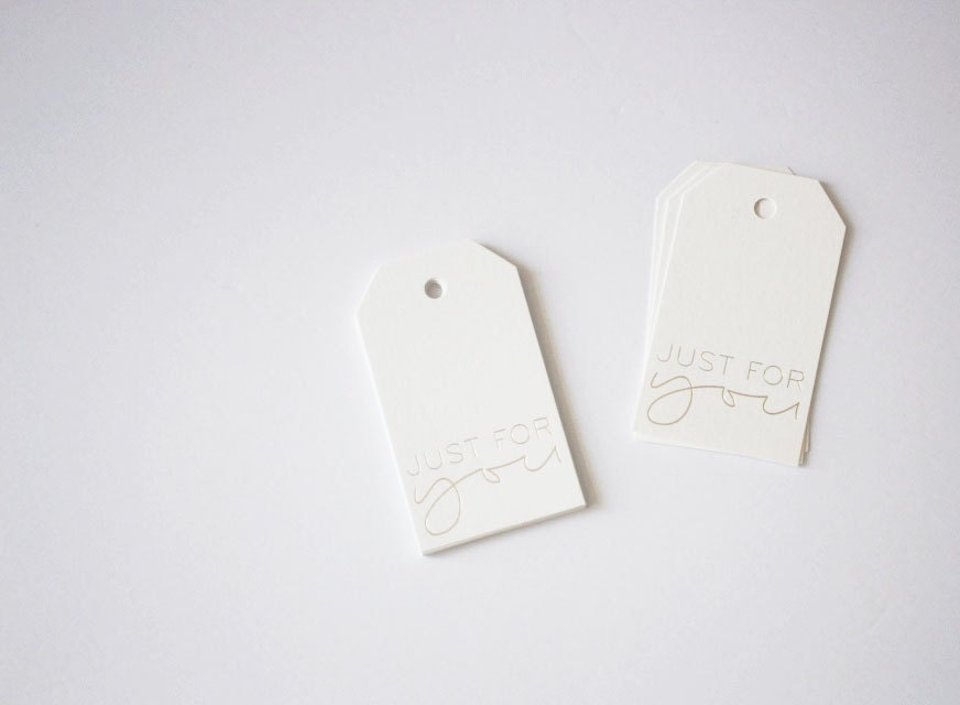 Gift Tags Gold Foil Tags Just for You - Etsy