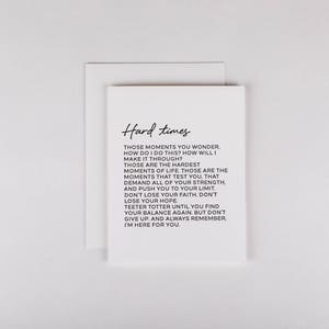 Hard Times Sympathy Thinking of You Sympathy Card - Etsy