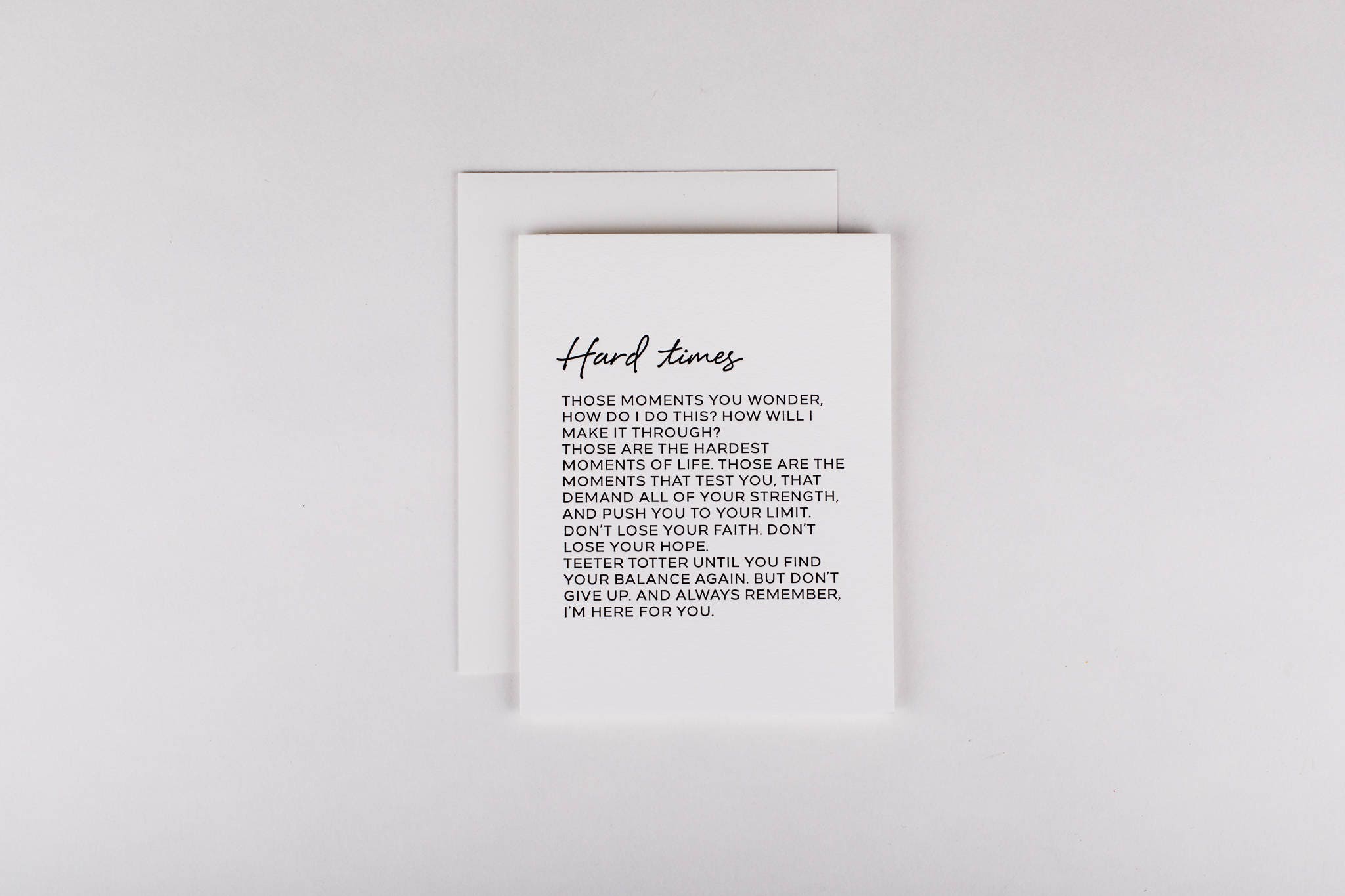 Hard Times Sympathy Thinking of You Sympathy Card - Etsy