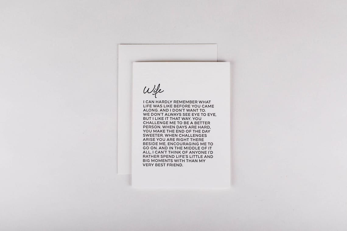 Wife Card for Wife Sentimental Wife Anniversary Wife Birthday Wife - Etsy