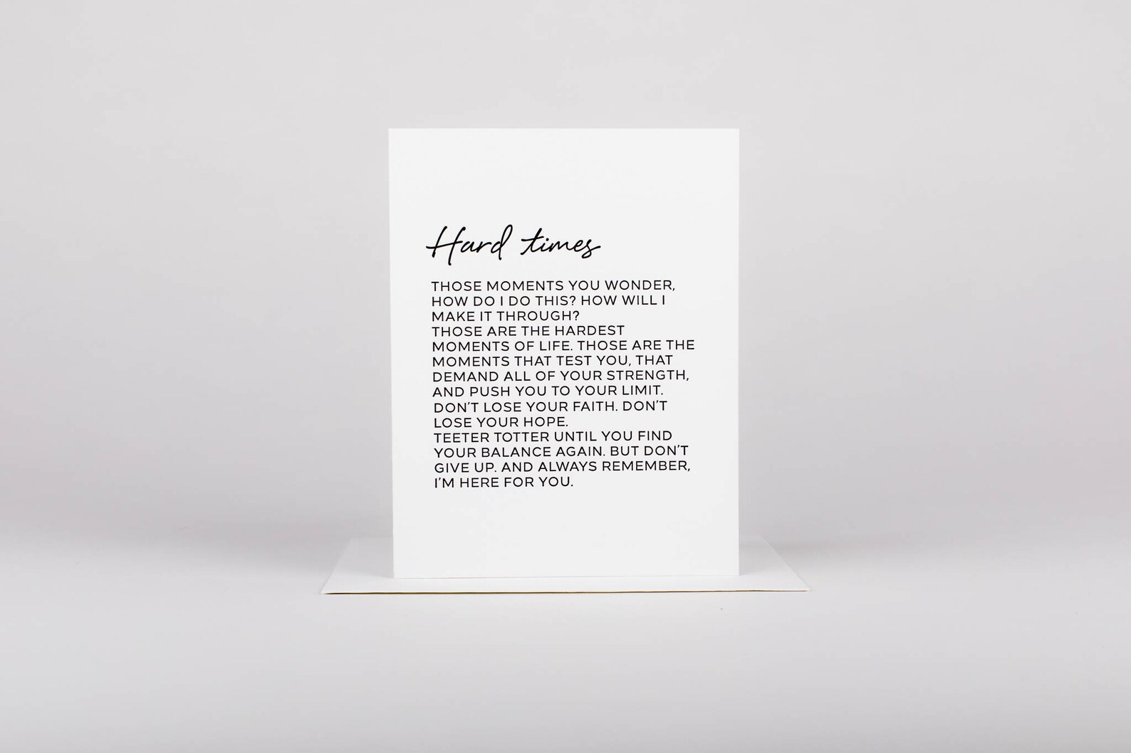 Hard Times Sympathy Thinking of You Sympathy Card - Etsy