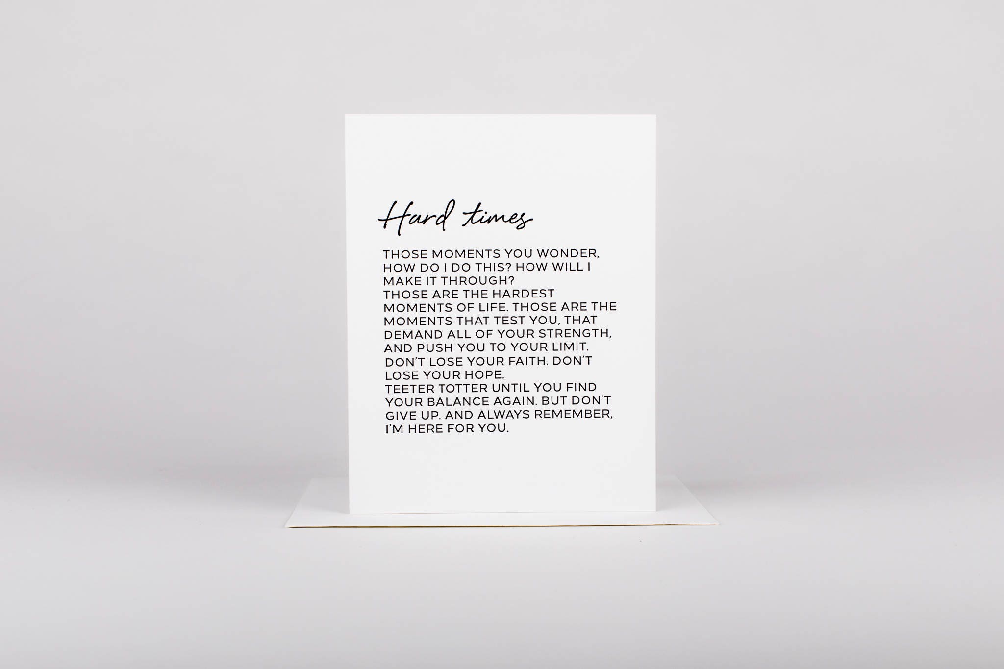 Hard Times Sympathy Thinking of You Sympathy Card - Etsy