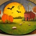 Handpainted Wooden Fall Halloween Folk Art Sign Wall Decor Autumn ...