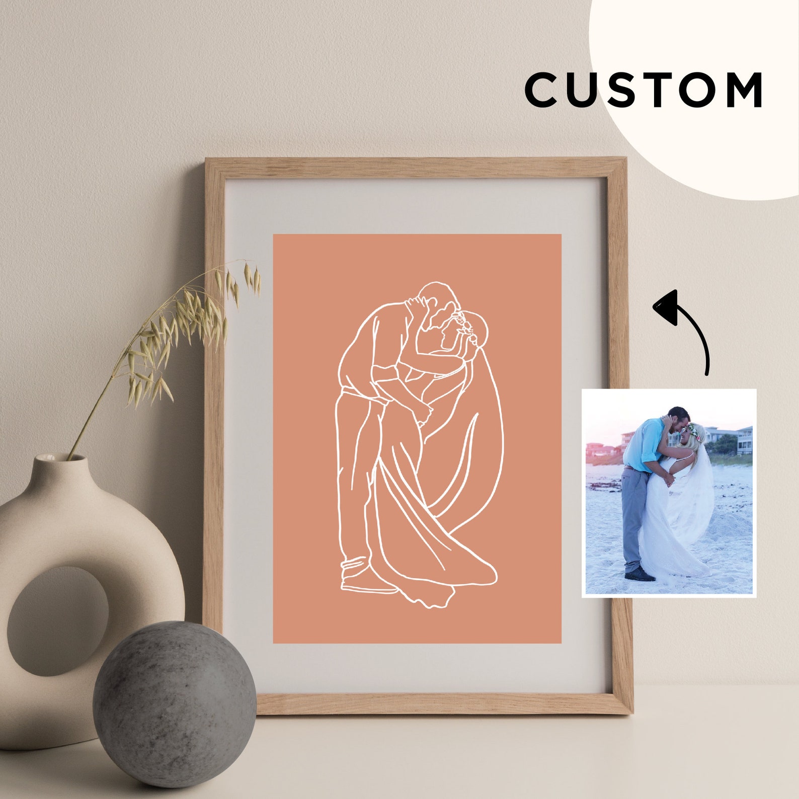 Custom Wedding or Anniversary Line Art Drawing From Photo - Etsy