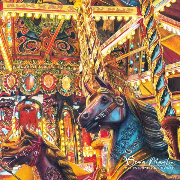 Carousel Horse Art - Etsy