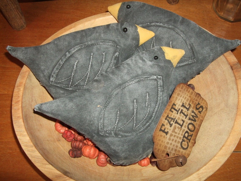 Primitive CROWS Three 3 Bowl Filler Ornies Rustic Folk Art - Etsy