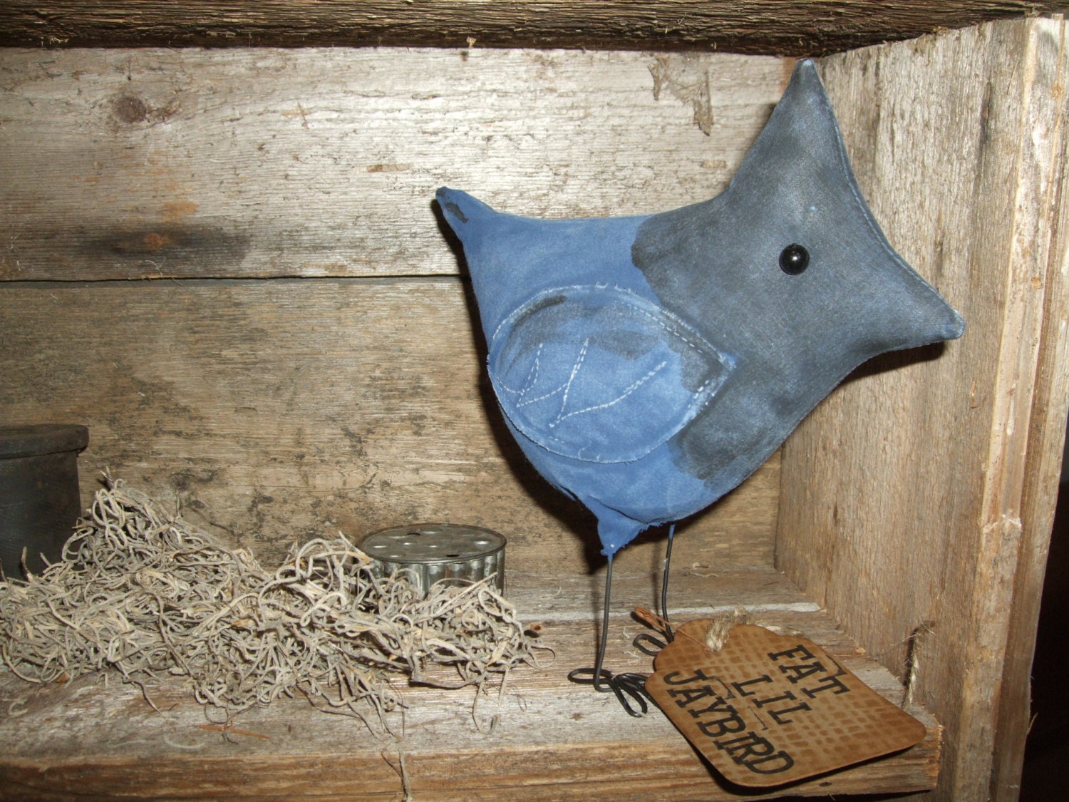Primitive Fat Lil Stellers Jay Bird for SPRING Free Standing - Etsy