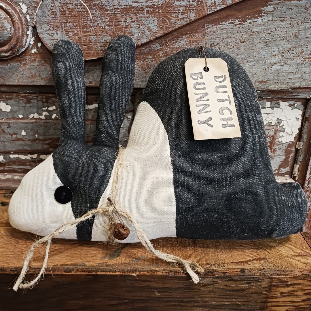 Primitive Grungy Rabbit Dutch Bunny Vintage Button Eyes - Etsy