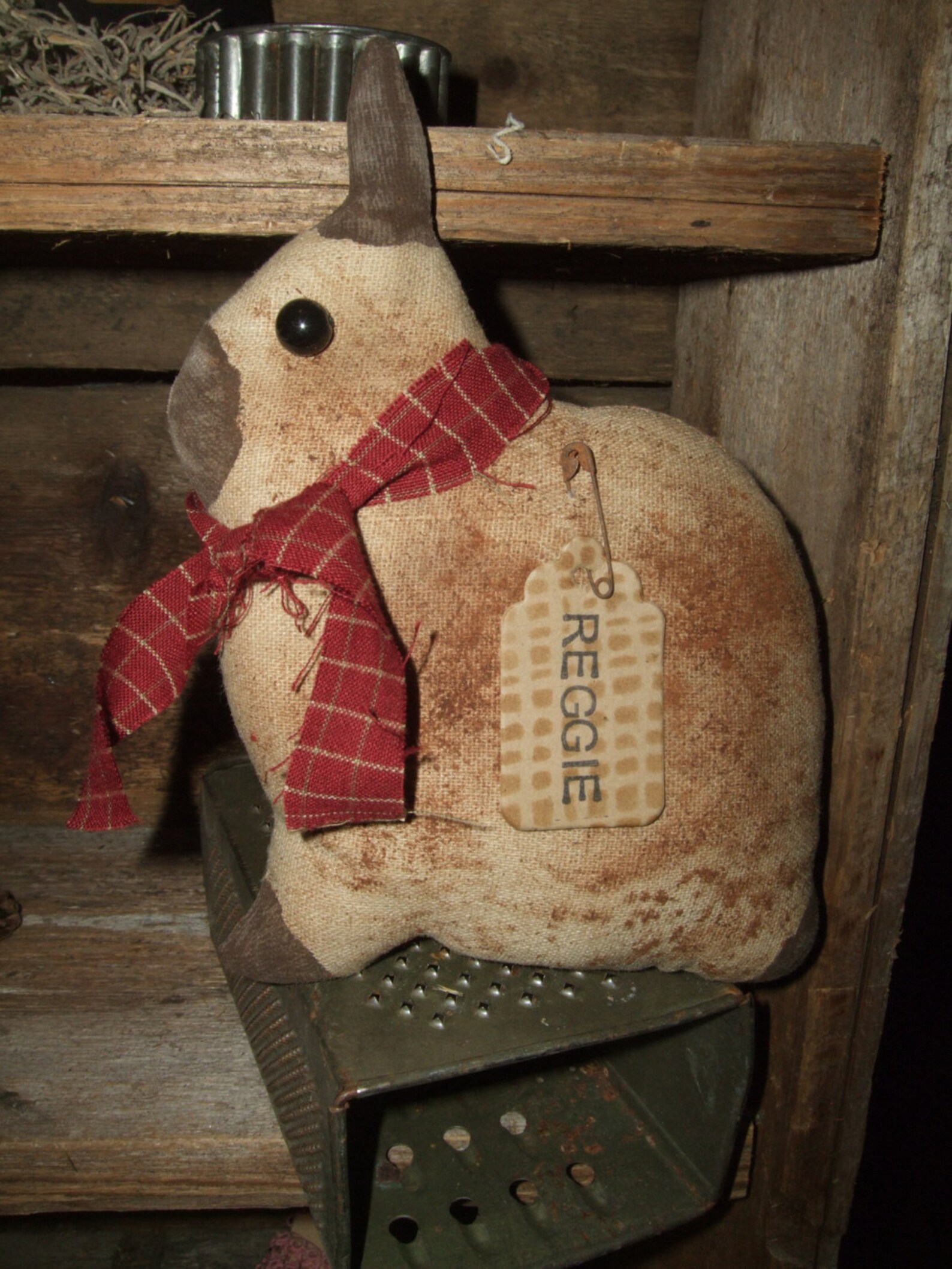 Primitive Little Netherland Dwarf Rabbit Bunny REGGIE Folk Art | Etsy