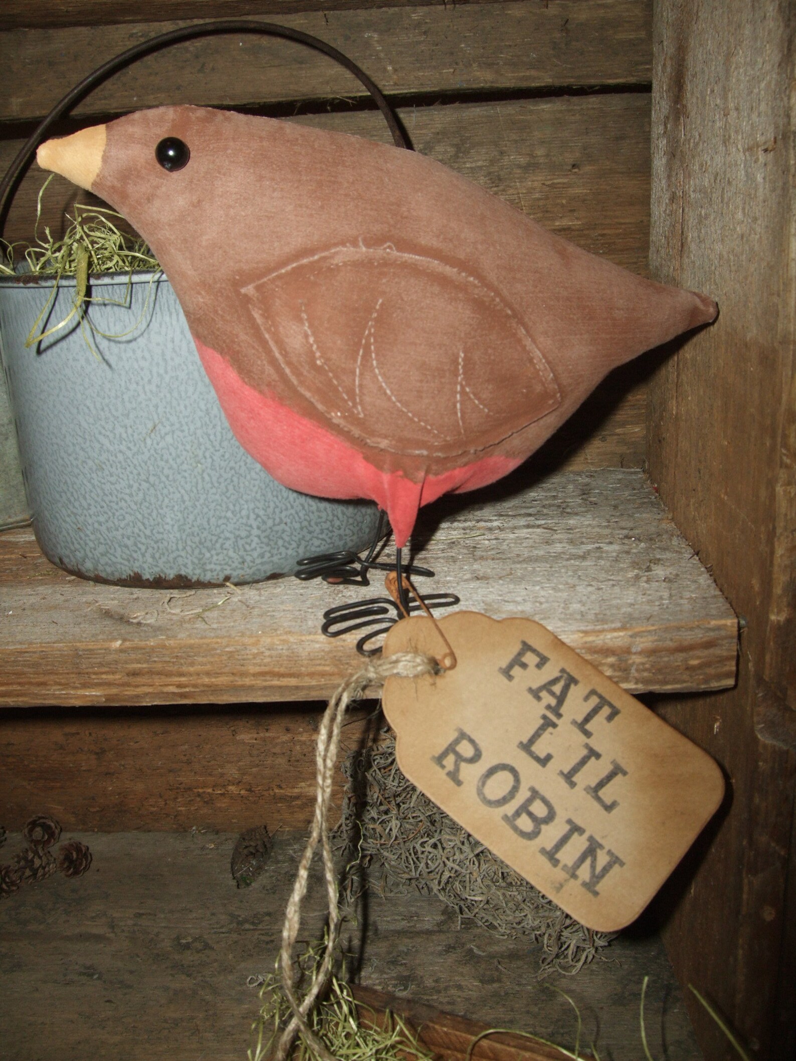 Primitive Fat Lil ROBIN Bird Summer Folk Art Free Standing - Etsy