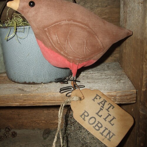 Primitive Fat Lil Red CARDINAL Bird Summer Folk Art Free - Etsy
