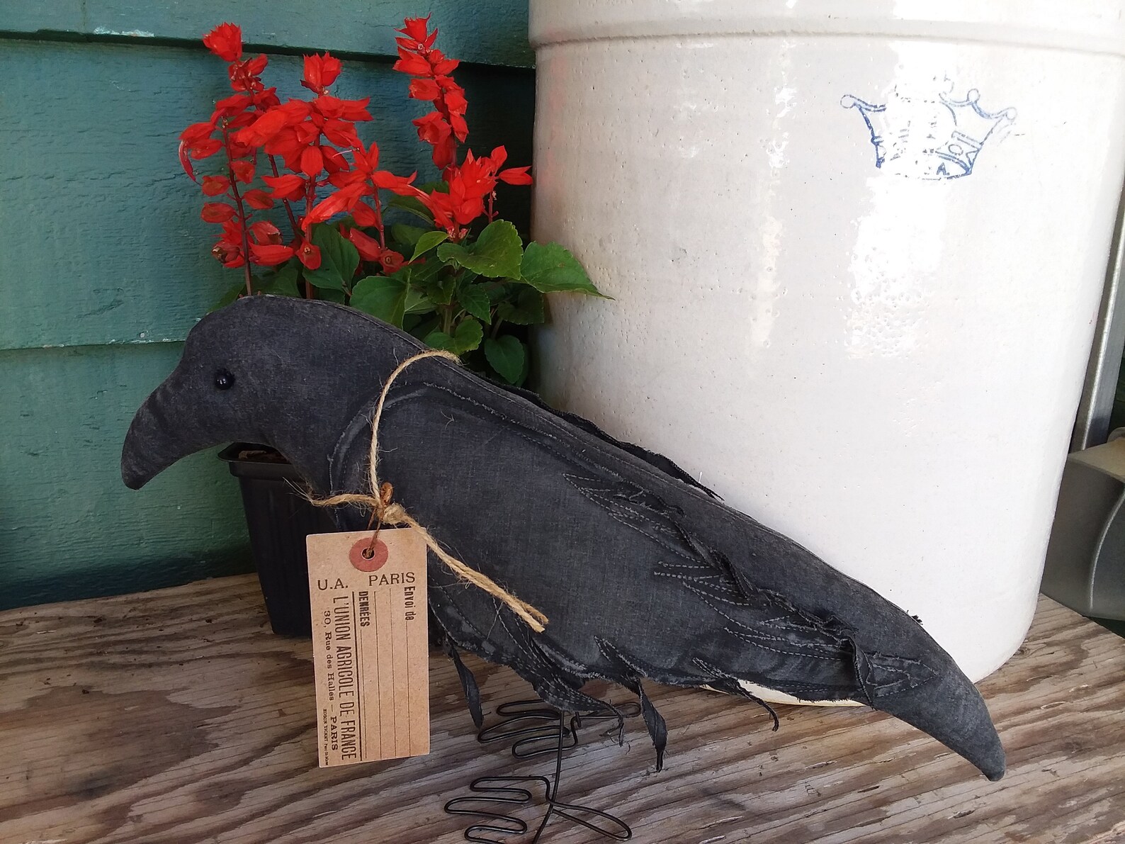 Primitive Raven Crow Raggedy Wing Bird Doll Ornie Country Farm - Etsy