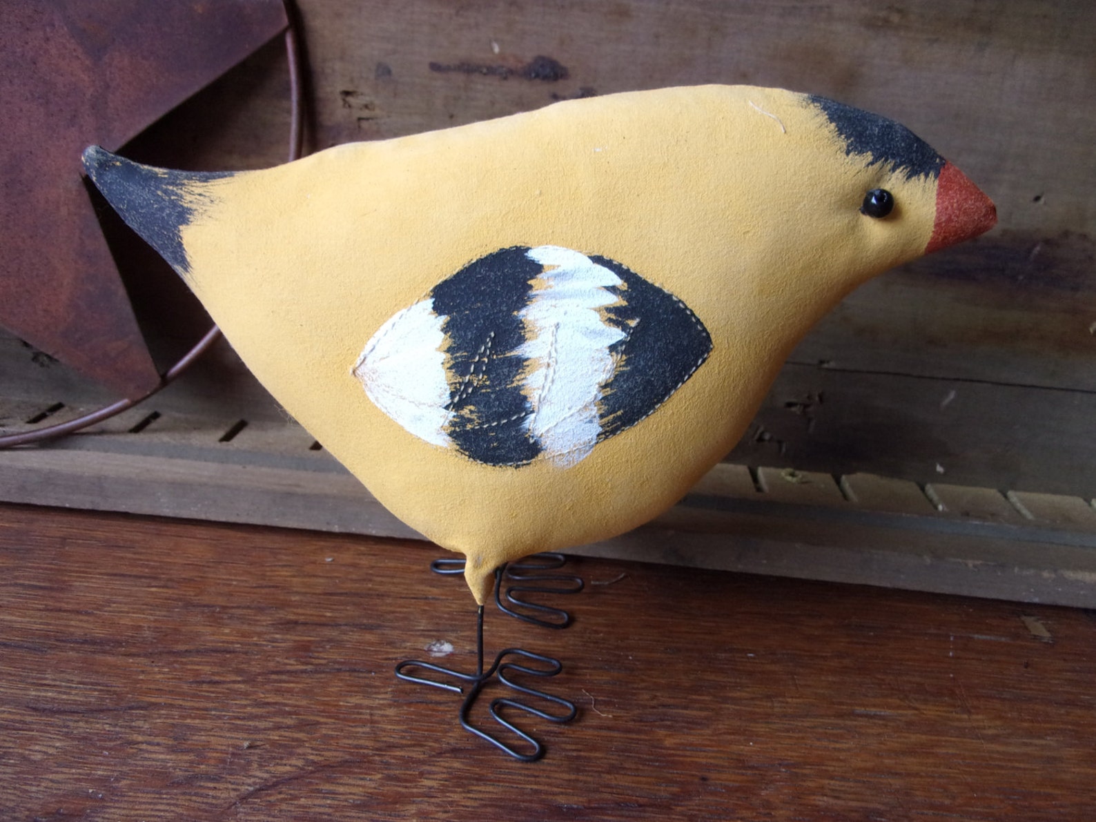 Primitive Fat Lil GOLDFINCH Bird Birdie Free-standing Ornie - Etsy
