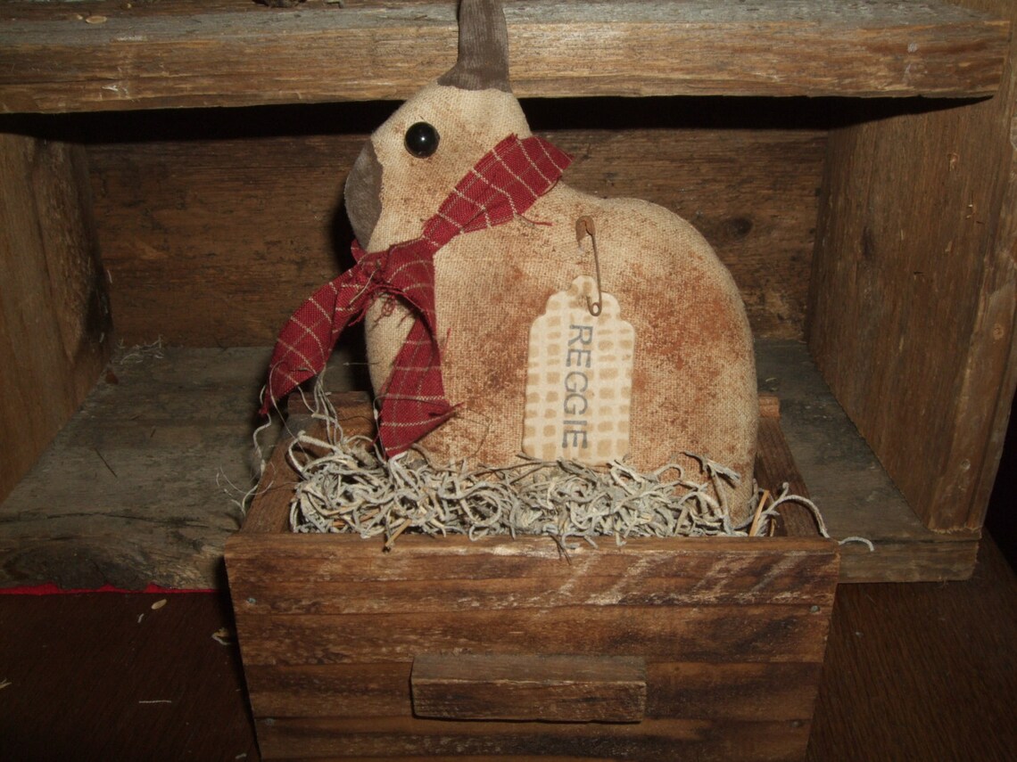 Primitive Little Netherland Dwarf Rabbit Bunny REGGIE Folk Art | Etsy