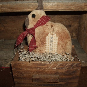 Primitive Little Netherland Dwarf Rabbit Bunny REGGIE Folk Art Tuck ...