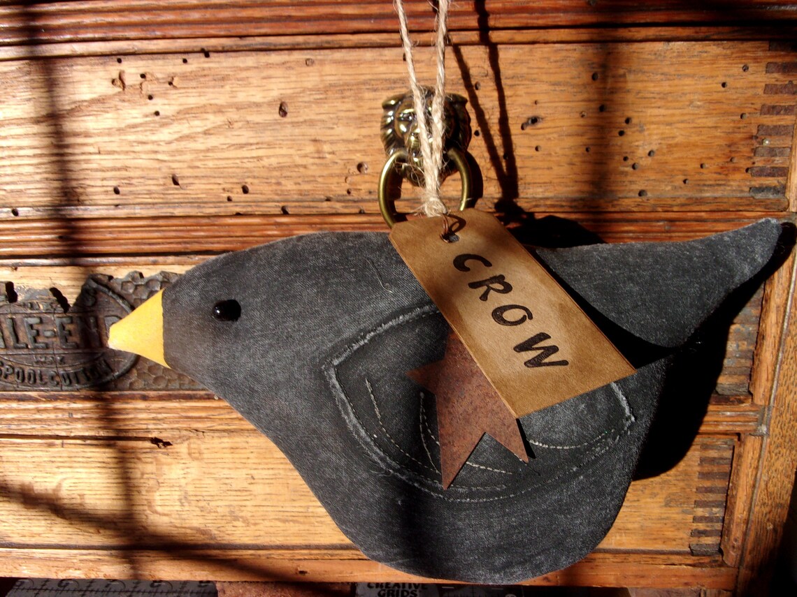 Primitive Fat Lil CROW for Spring Hanging Cupboard or Wall - Etsy