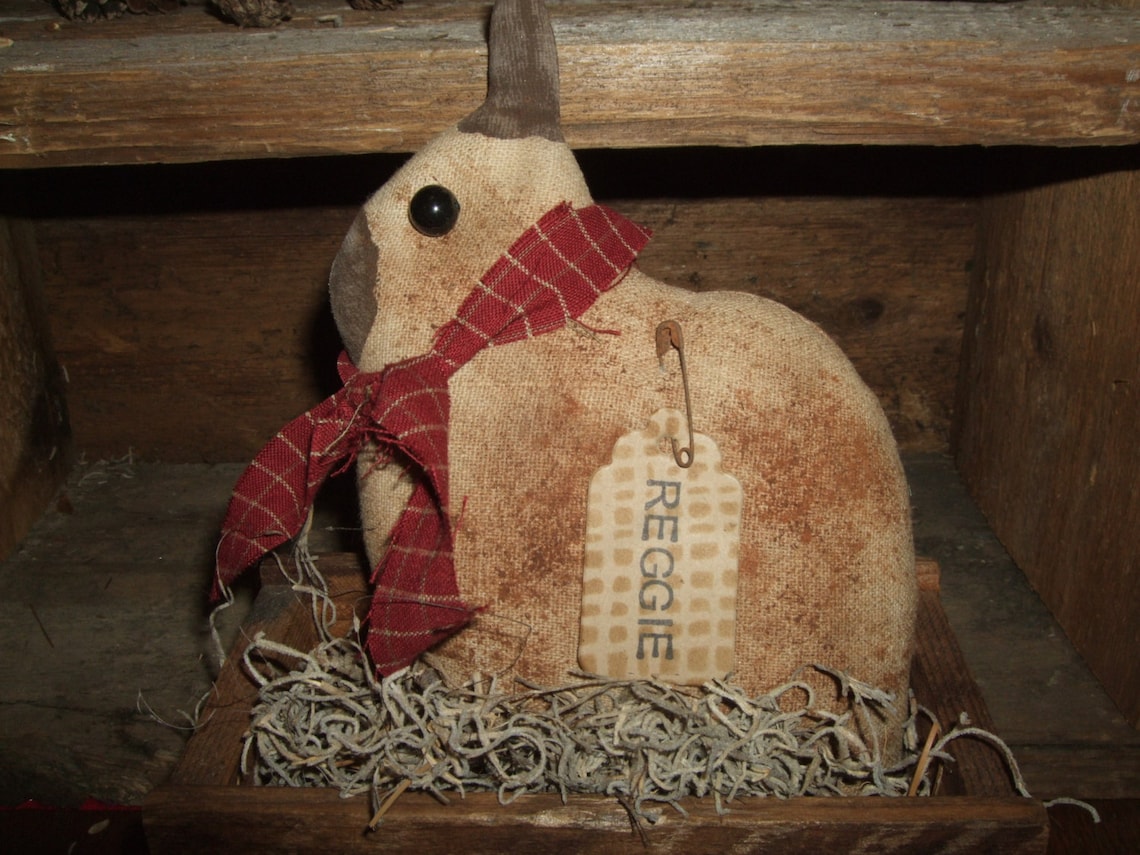 Primitive Little Netherland Dwarf Rabbit Bunny REGGIE Folk Art | Etsy