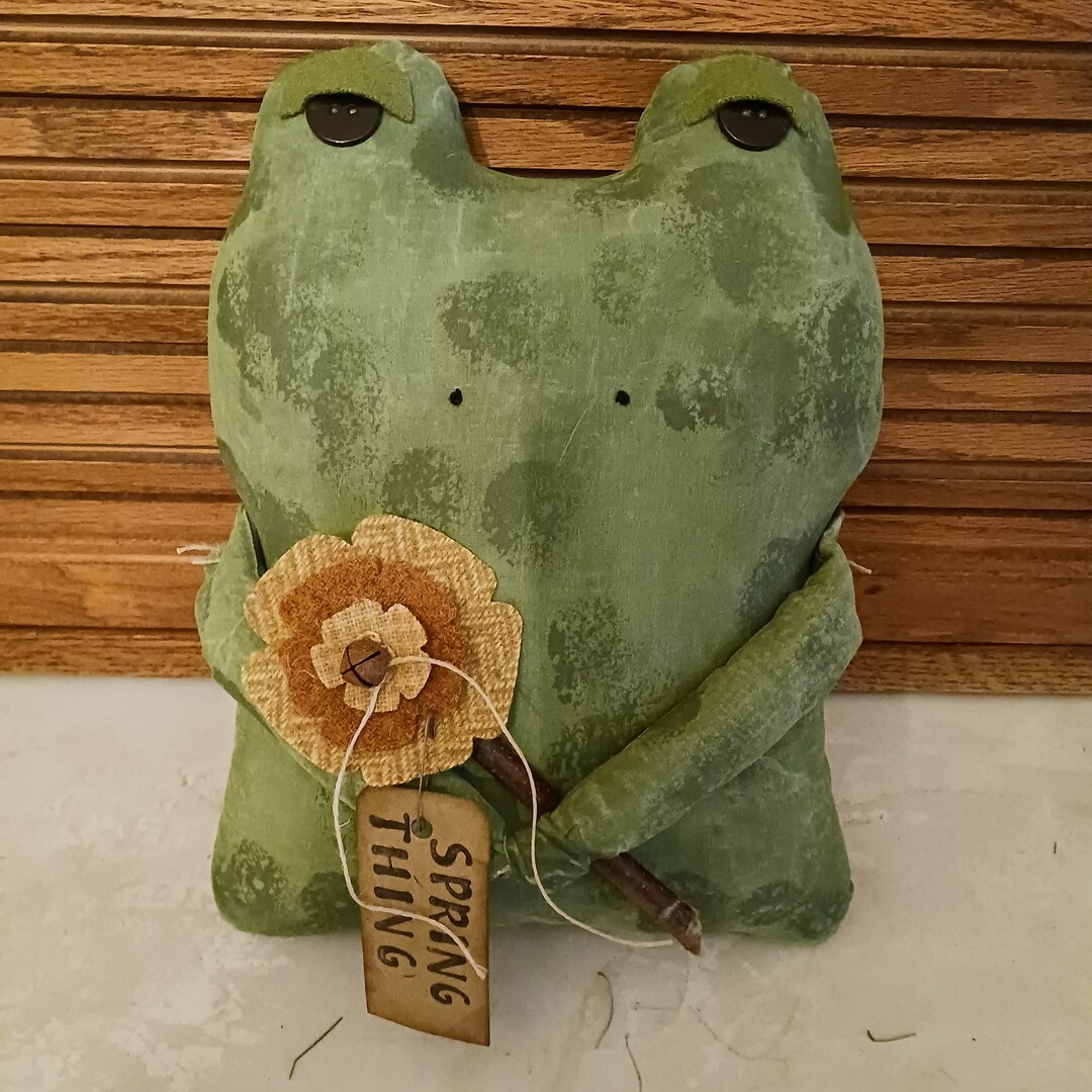 Primitive Froggy for Spring Stump Doll Frog Shelf Sitter - Etsy