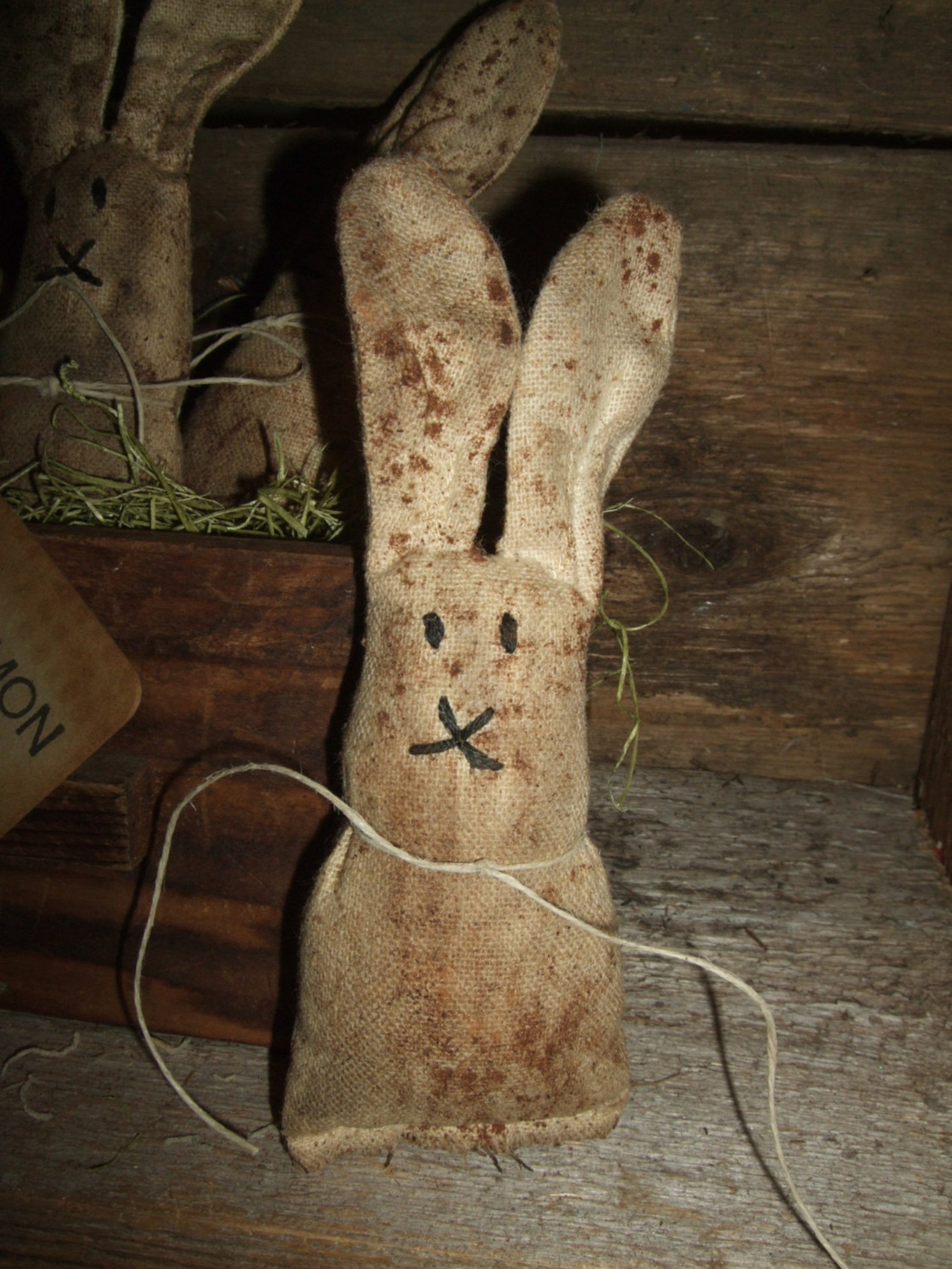 Primitive Grungy Cinnamon Bunns Bunnies Rabbits Folk Art Bowl - Etsy