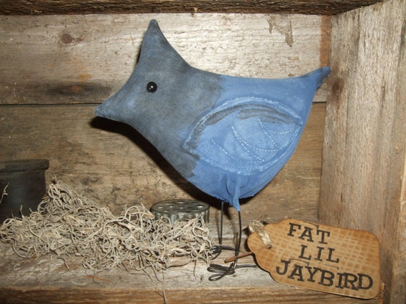 Primitive Fat Lil Stellers Jay Bird for SPRING Free Standing - Etsy