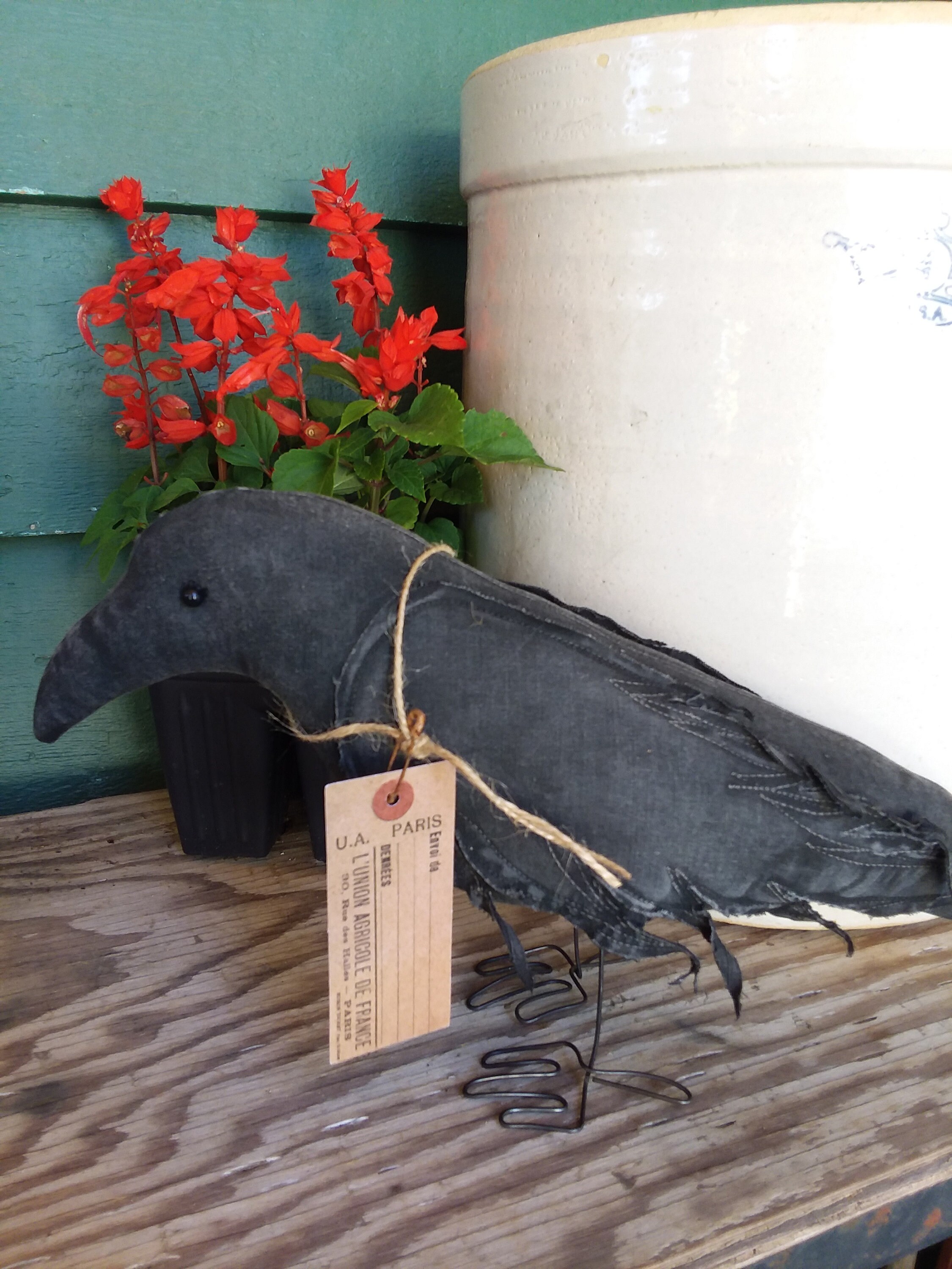 Primitive Raven Crow Raggedy Wing Bird Doll Ornie Country Farm - Etsy