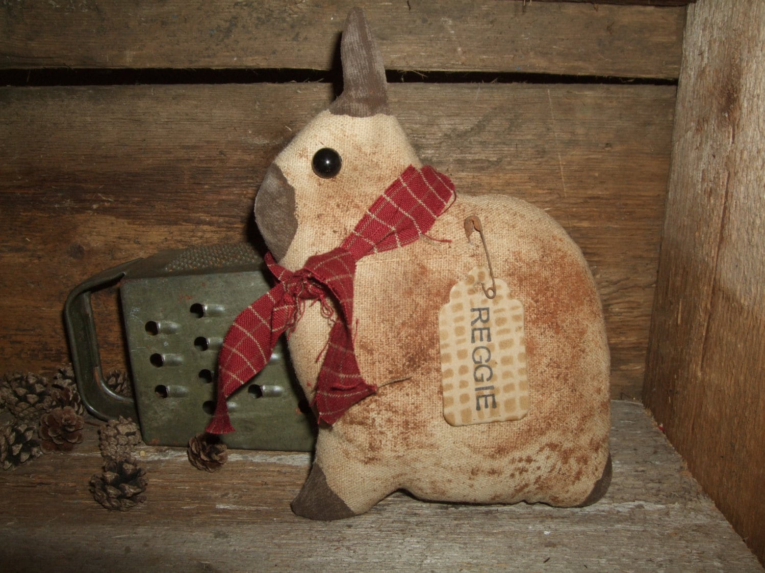 Primitive Little Netherland Dwarf Rabbit Bunny REGGIE Folk Art | Etsy