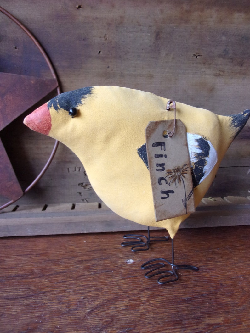 Primitive Fat Lil GOLDFINCH Bird Birdie Free-standing Ornie - Etsy