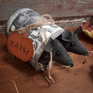 Primitive Adorable Spooky RATS in a Can Halloween Fall Rustic Farmhouse ...