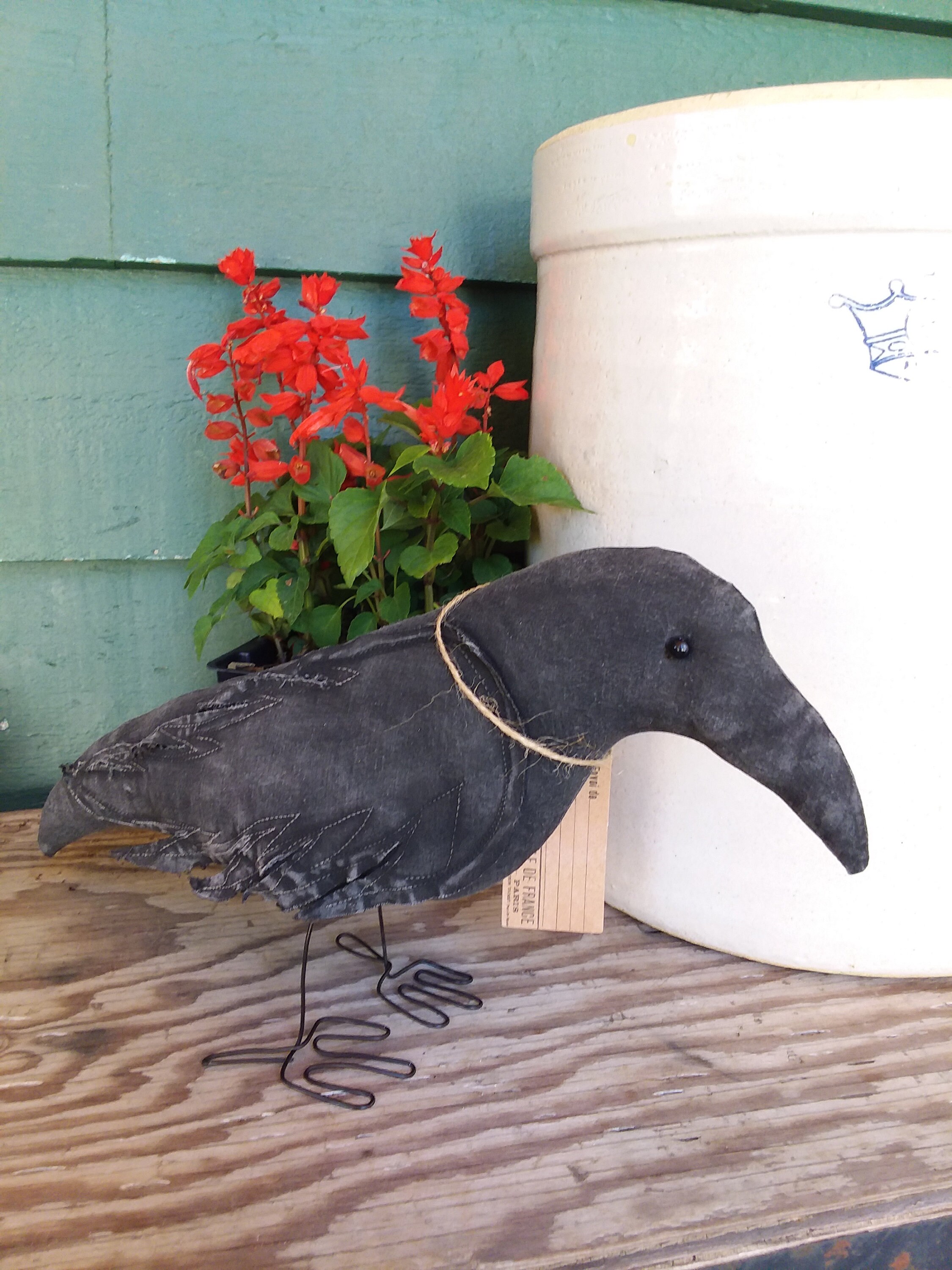 Primitive Raven Crow Raggedy Wing Bird Doll Ornie Country Farm - Etsy