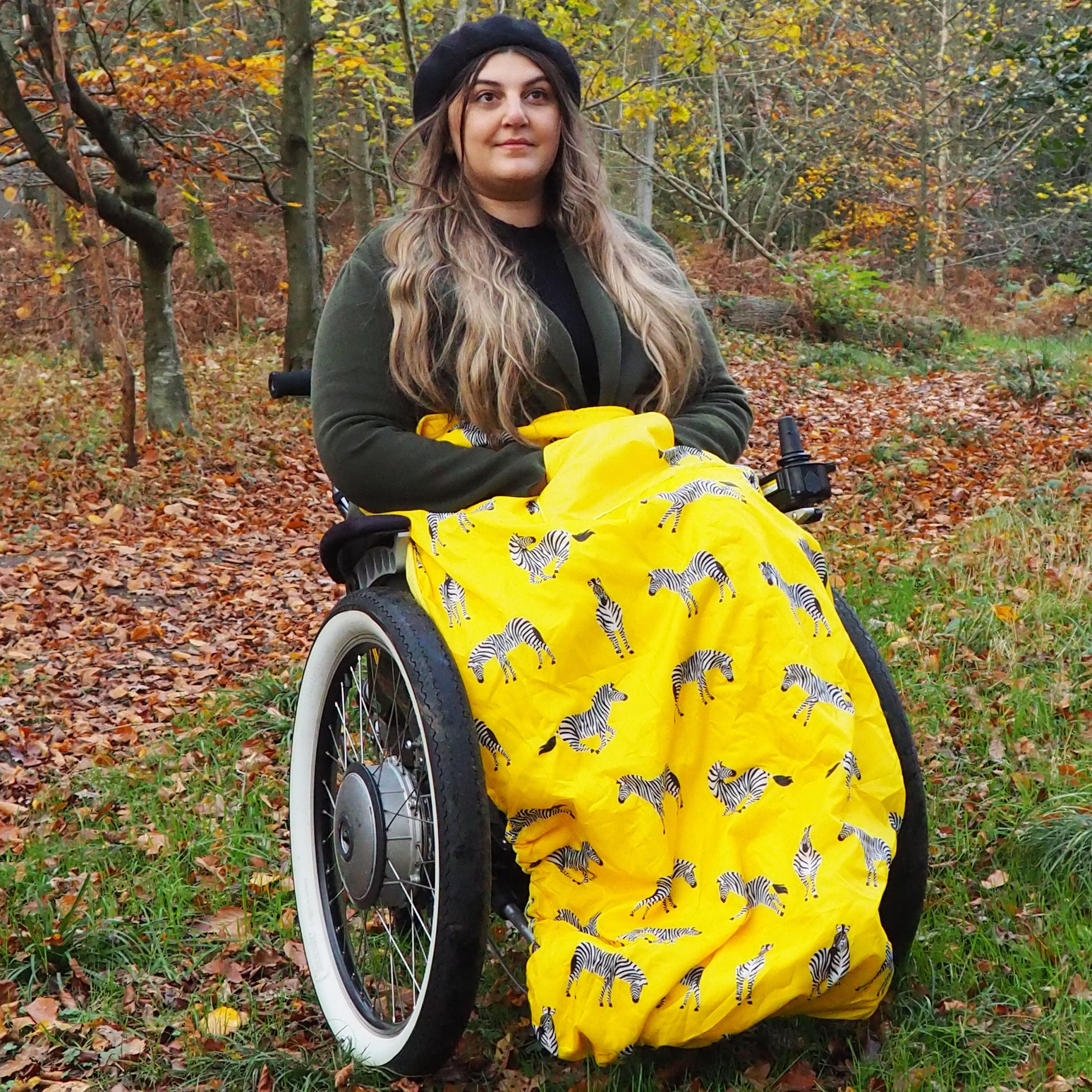 Bundlebean Adult Fleece-lined Wheelchair Cosy - YELLOW ZEBRA - Etsy UK