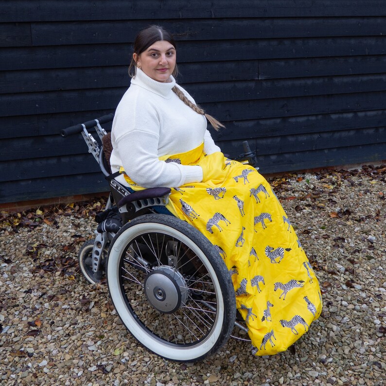 Bundlebean Adult Fleece-lined Wheelchair Cosy YELLOW ZEBRA - Etsy