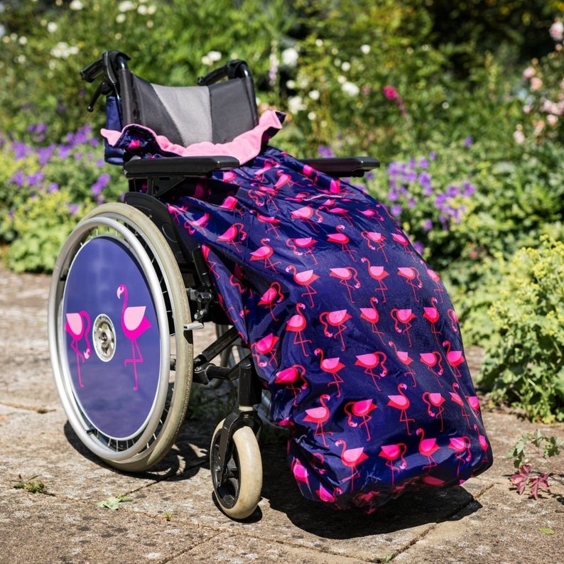 Bundlebean Adult Fleece-lined Wheelchair Cosy - NAVY FLAMINGO - Etsy