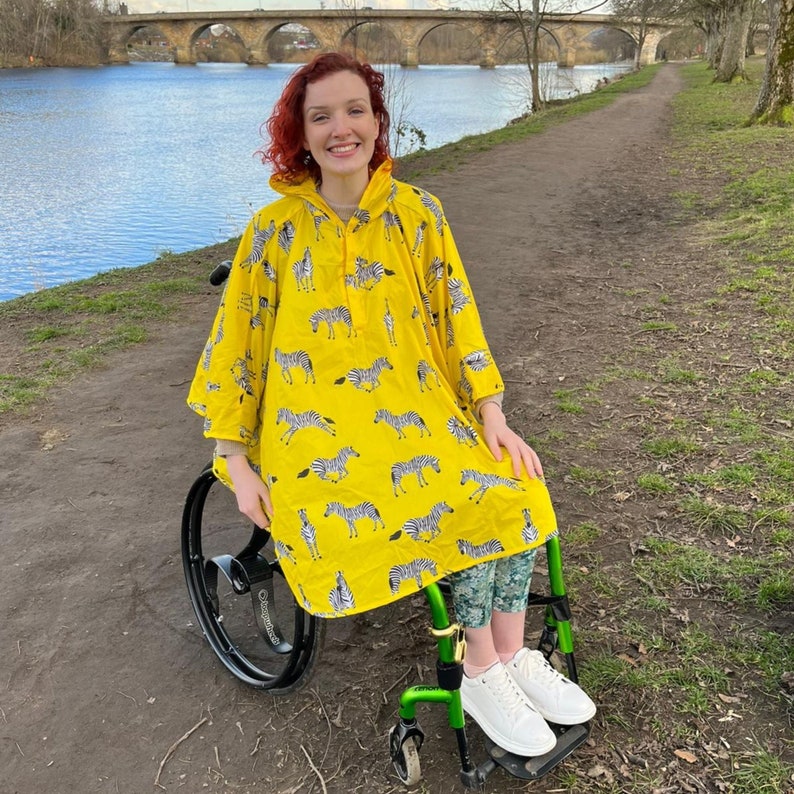 Bundlebean Adult Wheelchair Poncho - YELLOW ZEBRA - Etsy UK