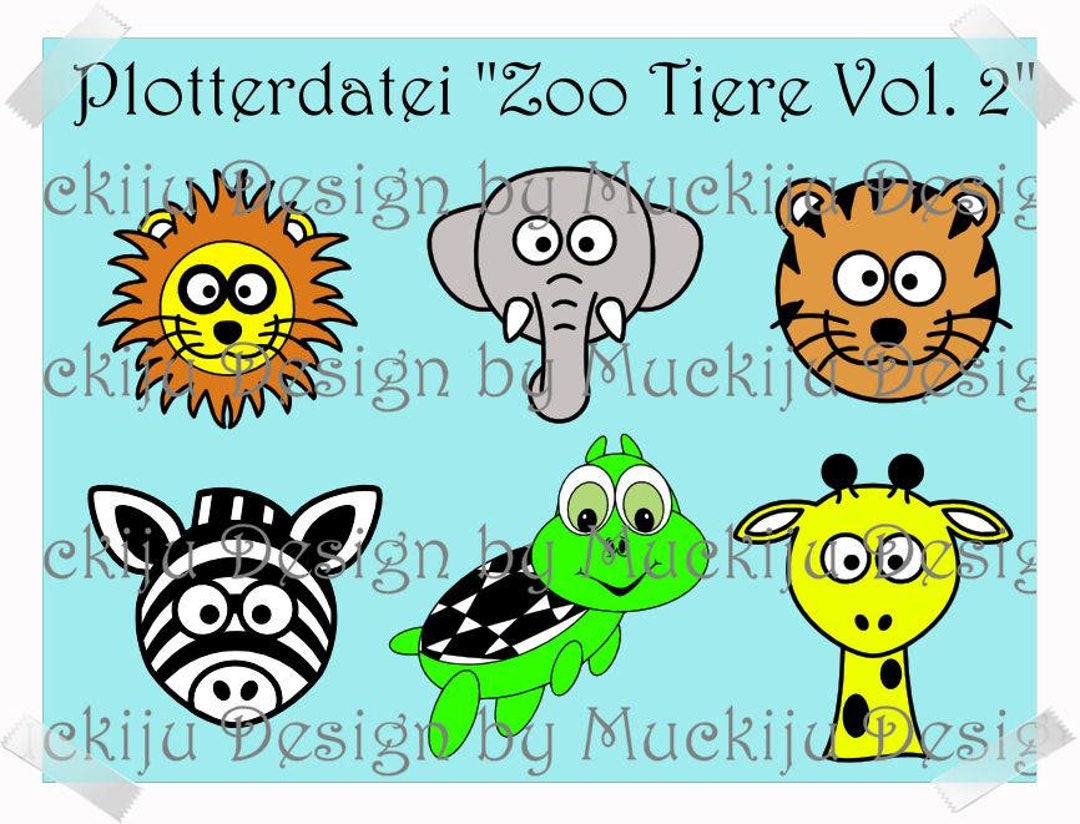 Plotterdatei Set zoo Tiere Vol.2 - Etsy UK