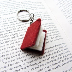 Felt Book Keyring - Mulitple Colour Choices - Teacher Gift - Book Lover ...