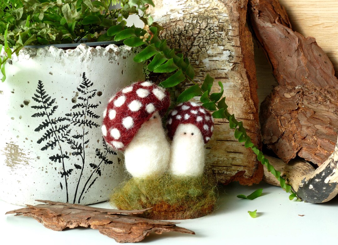 Handmade Felted Forest Keeper Pair – Needle Felted Mushroom Duo ...