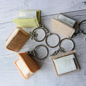 Felt Book Keyring - Miniature Book Lover Gift - Etsy UK