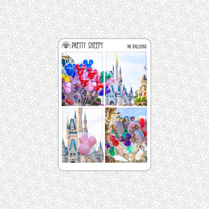 Sticker Sheet WDW Photo Stickers | Full Boxes Parks Trip Planner Magic ...