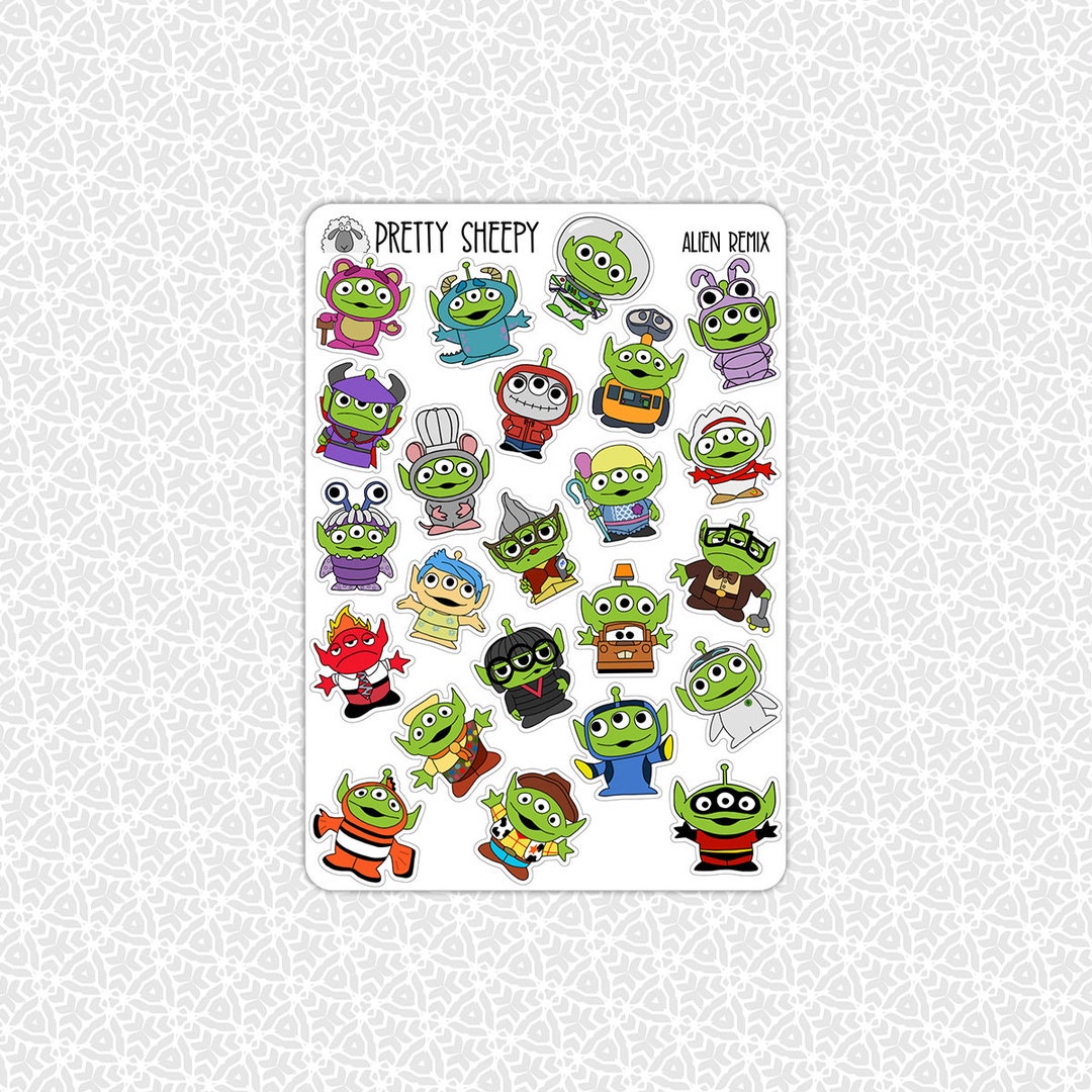 Sticker Sheet Alien Remix Stickers | Toy Story Aliens Gift Party Favors ...