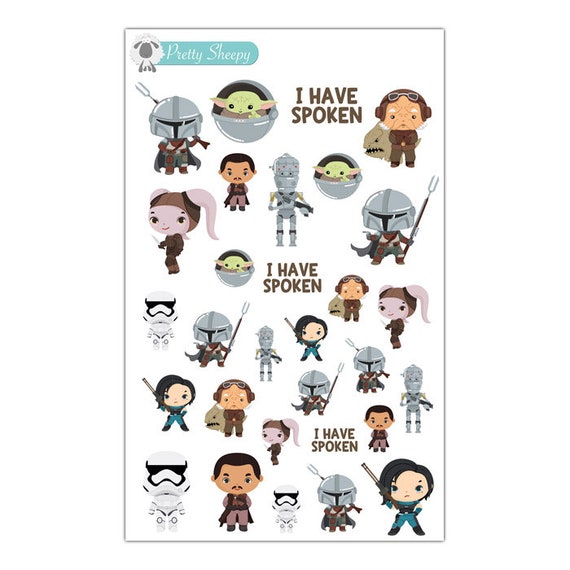 Sticker sheet cute Emoji Blitz Bounty Hunters Disney stickers Star Wars ...