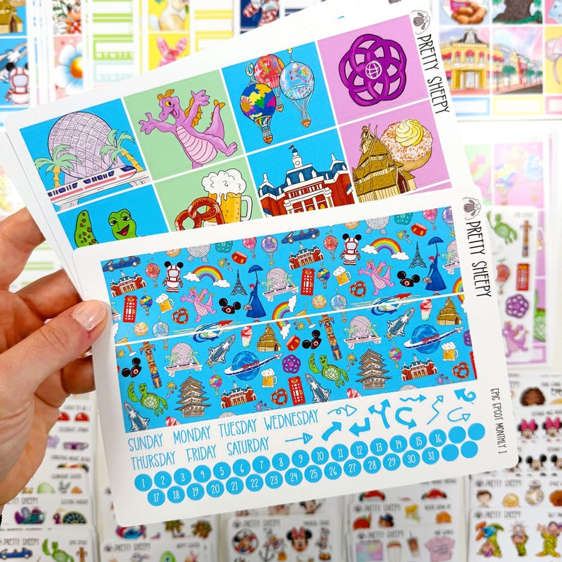 Monthly Planner Stickers Epic Epcot | Monthly Kit for Erin Condren ...