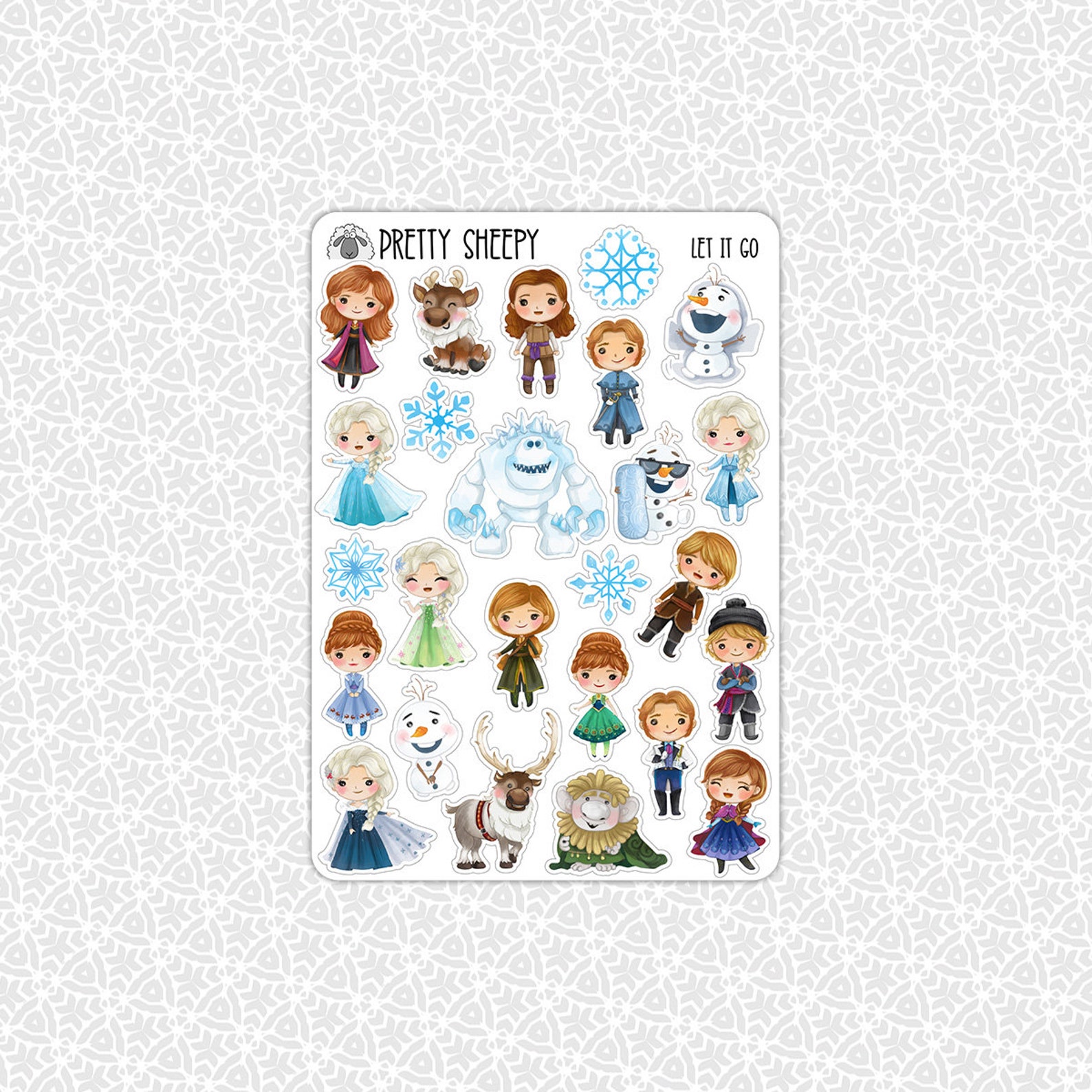 Sticker Sheet Let It Go Stickers | Frozen Party Favor Elsa Anna Olaf ...