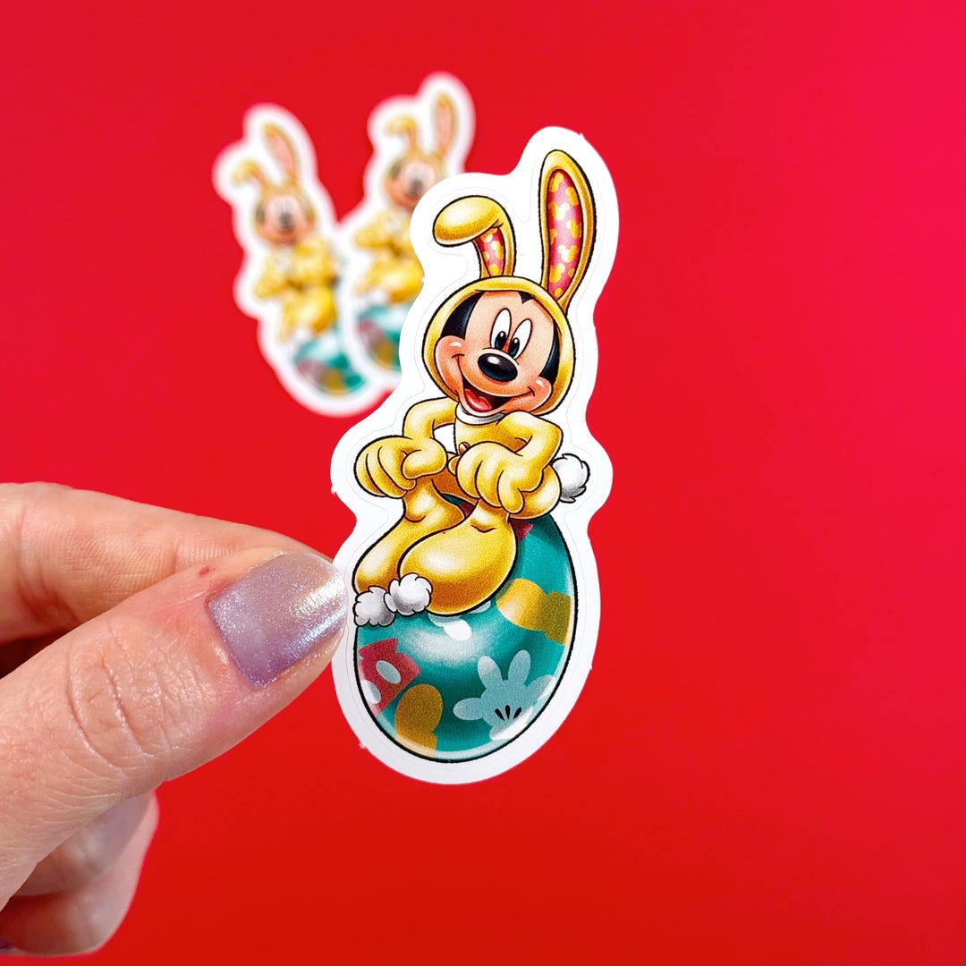 Die Cut Sticker Easter Bunny Mickey | Easy Peel Premium Vinyl Sticker ...