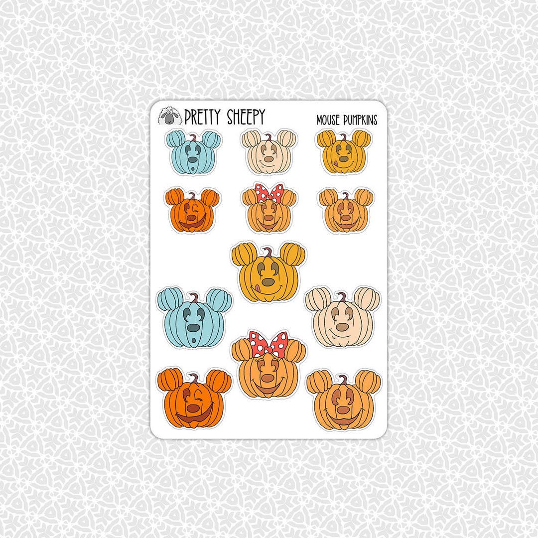 Sticker Sheet Mouse Pumpkins Stickers | Halloween Disney Gift Party ...