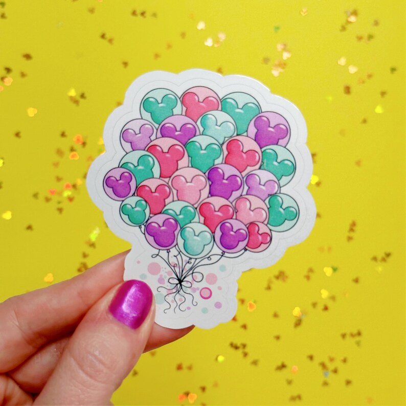 Die Cut Sticker Mouse Balloons | Disney Easy Peel Premium Vinyl Sticker ...