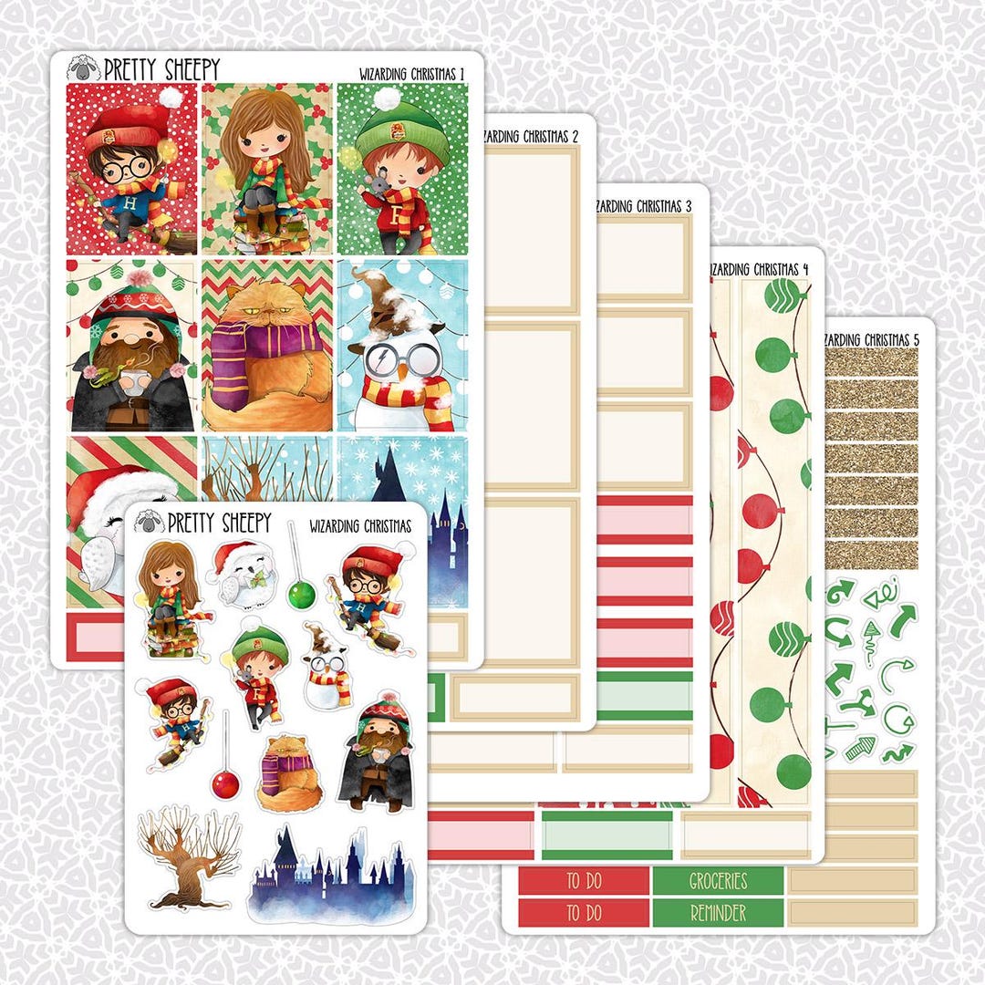 Planner Stickers Wizarding Christmas | Weekly Planning Kit Functional ...